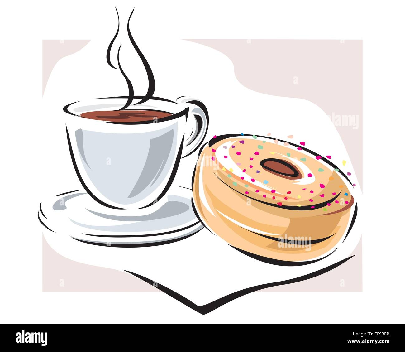 Doughnuts and coffee Stock Vector Images - Alamy