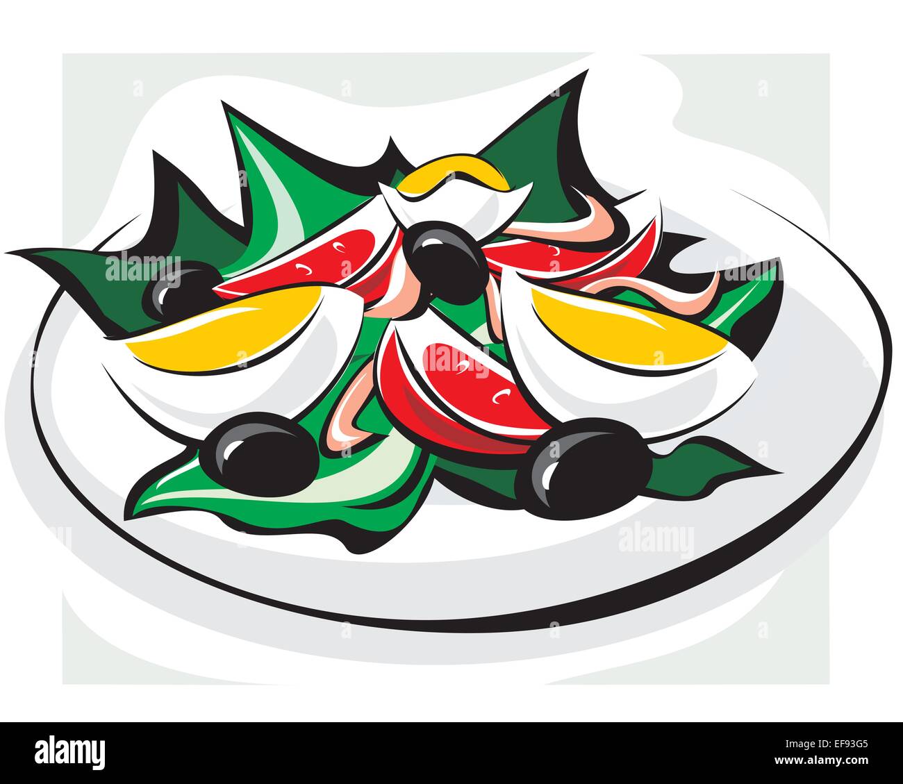 Chef salad, boiled egg Stock Vector Images - Alamy