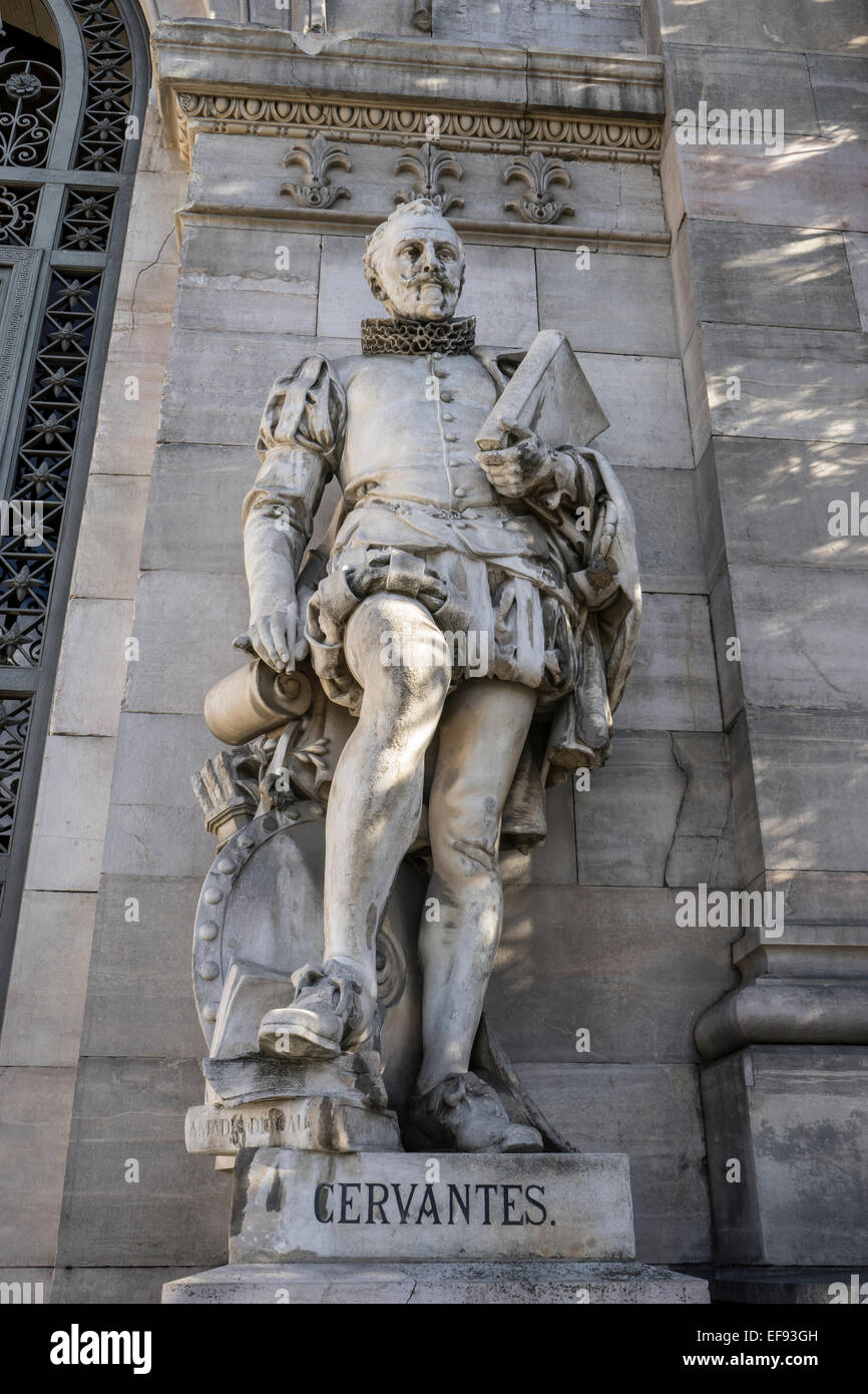 National Library of Madrid, Spain. architecture and art Stock Photo - Alamy