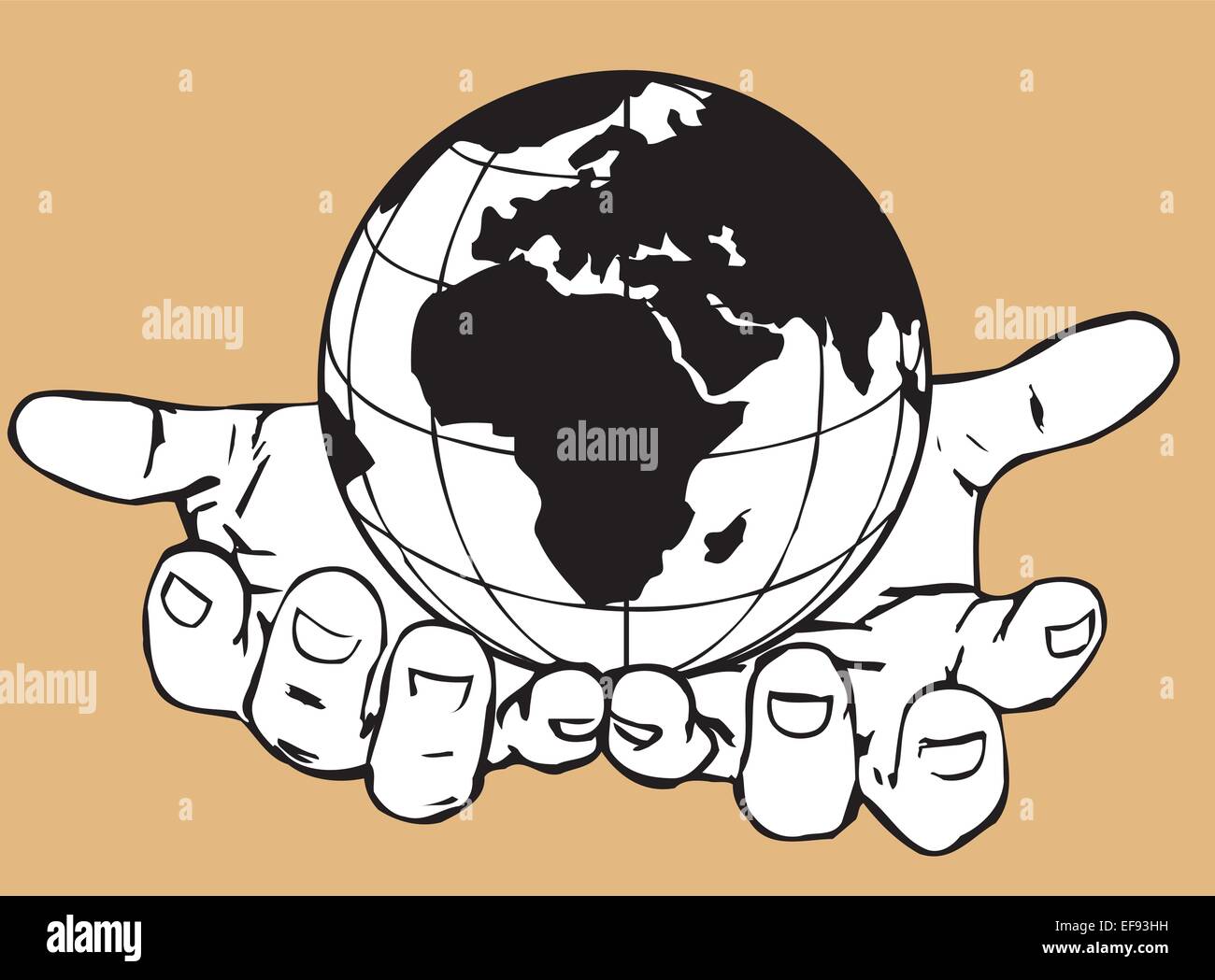 World In Hands Drawing