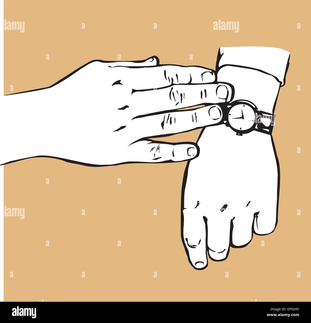 Hand Checking Watch Stock Vector Image & Art - Alamy