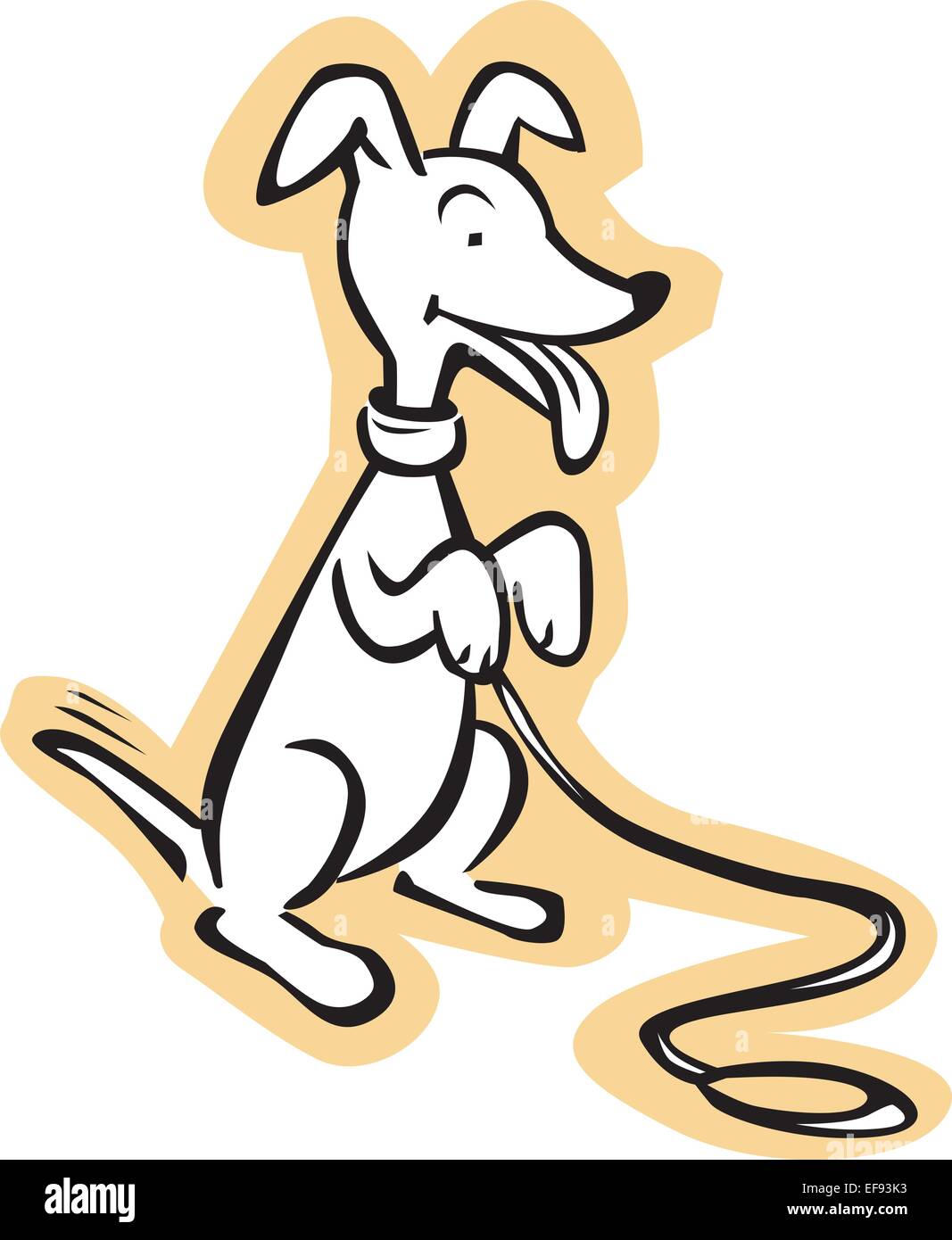 Dog sitting on leash Stock Vector Images - Alamy