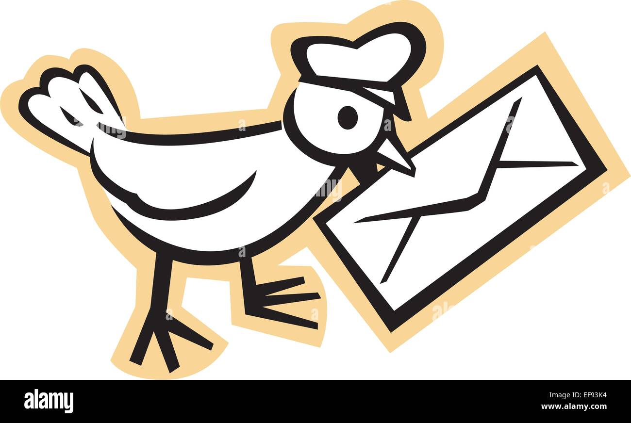 Bird Delivering Letter Stock Vector Image & Art - Alamy