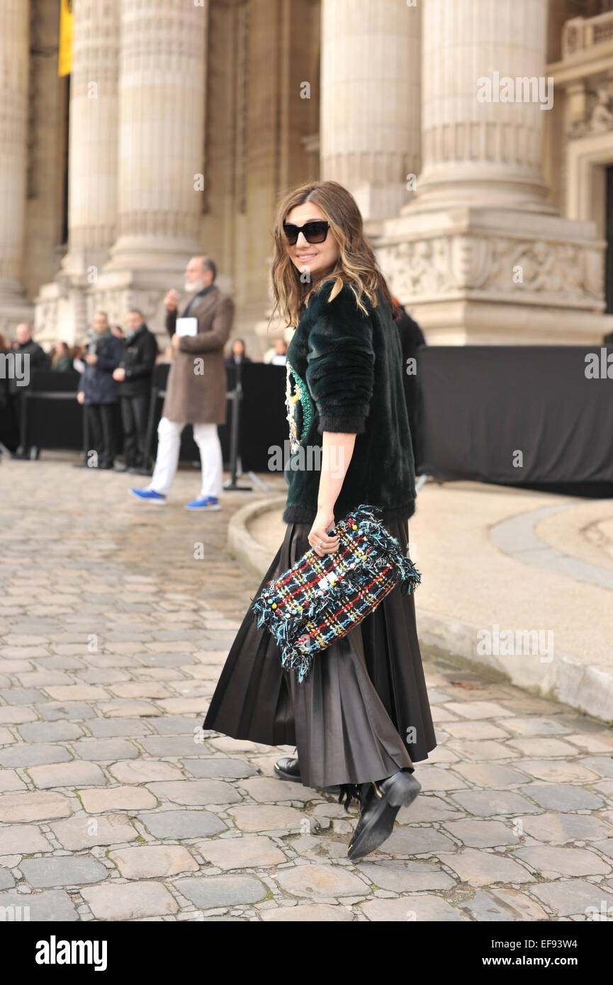 Nasiba Adilova arriving at the Chanel runway show during Haute Couture ...