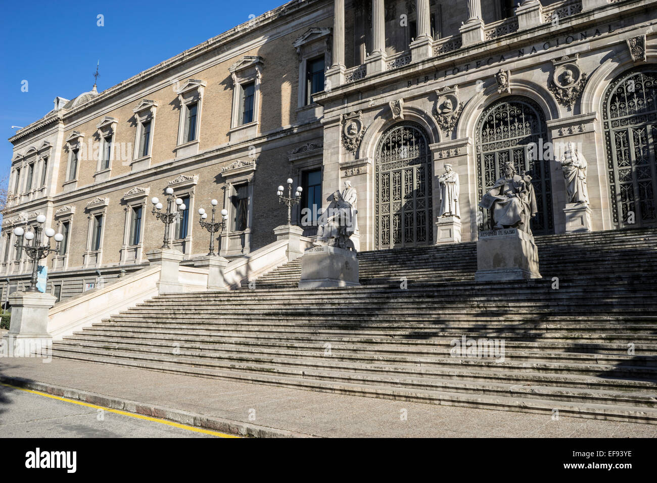 National Library of Madrid, Spain. architecture and art Stock Photo - Alamy