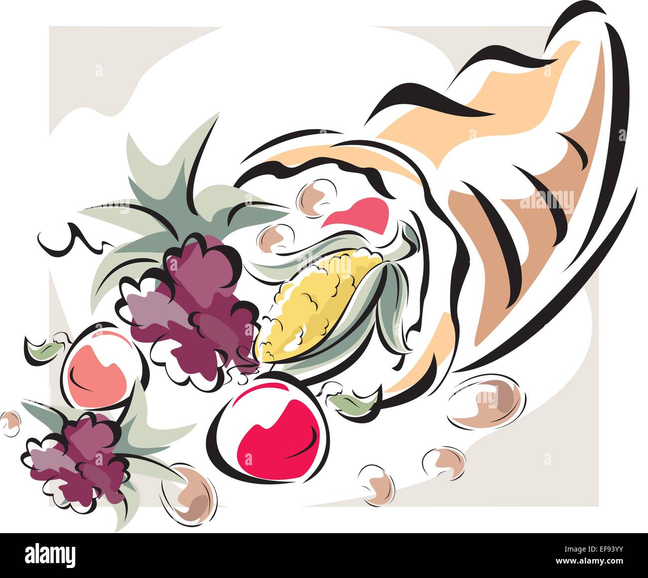 Stylized horn of plenty Stock Vector Images - Alamy