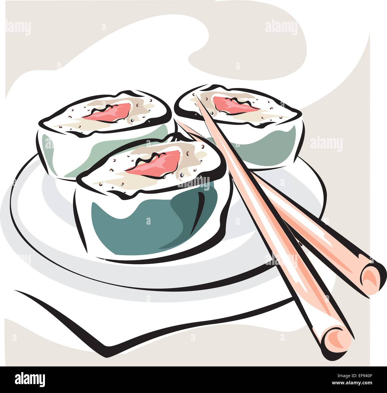 Chopsticks and Sushi Stock Vector Image & Art - Alamy