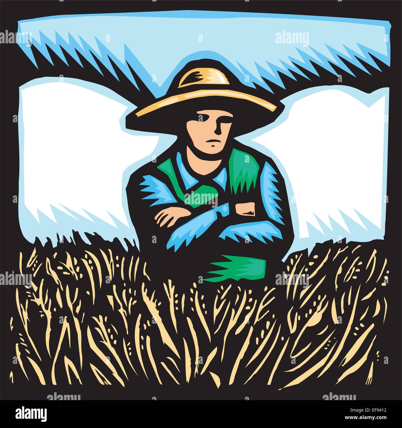 Farmers in the field Stock Vector Images - Alamy