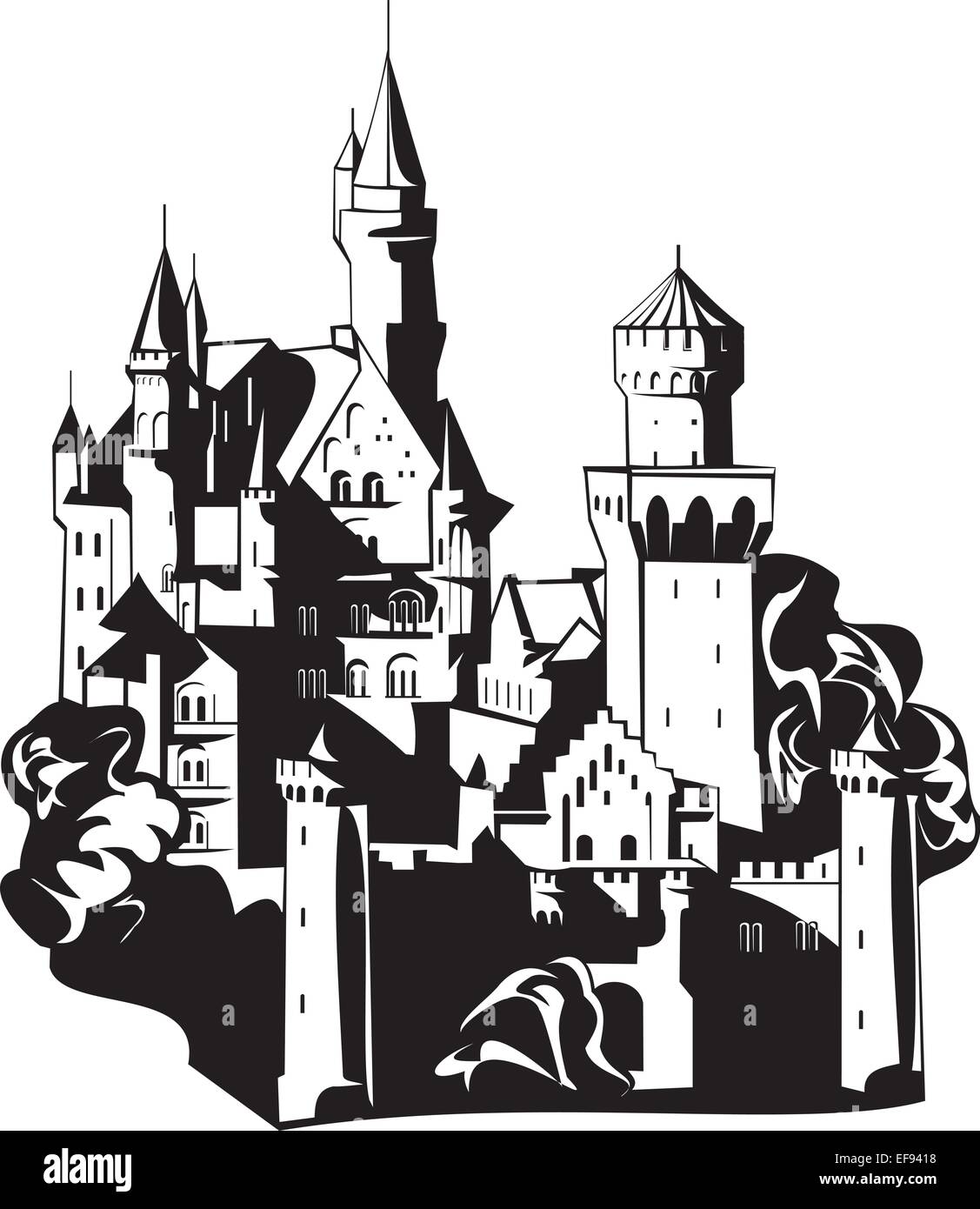 Neuschwanstein castle bavaria germany Stock Vector Images - Alamy