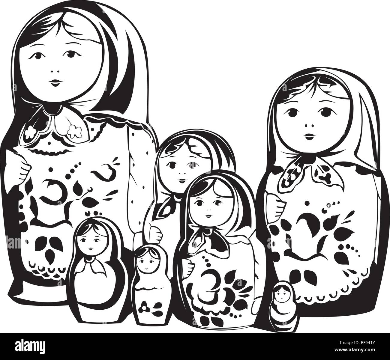 Matryoshka dolls clipart Stock Vector Images - Alamy
