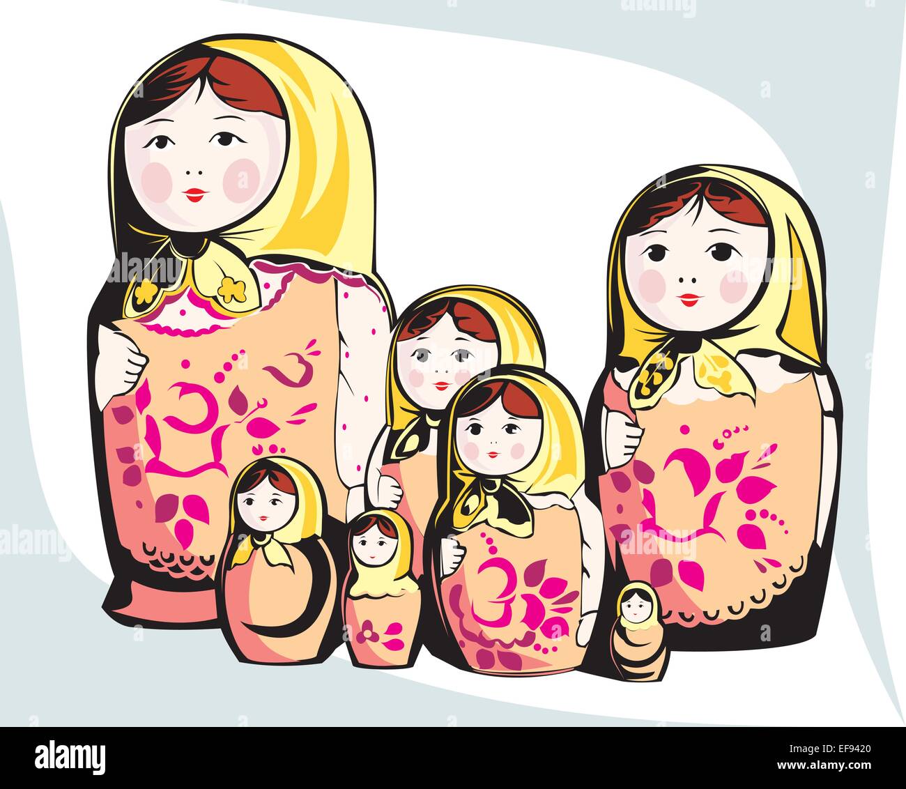 Russian matryoshka dolls in Stock Vector Images - Alamy
