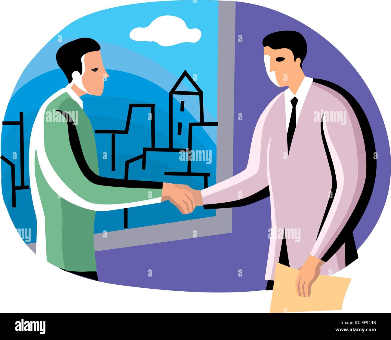 Businessmen Shaking Hands Stock Vector Image & Art - Alamy