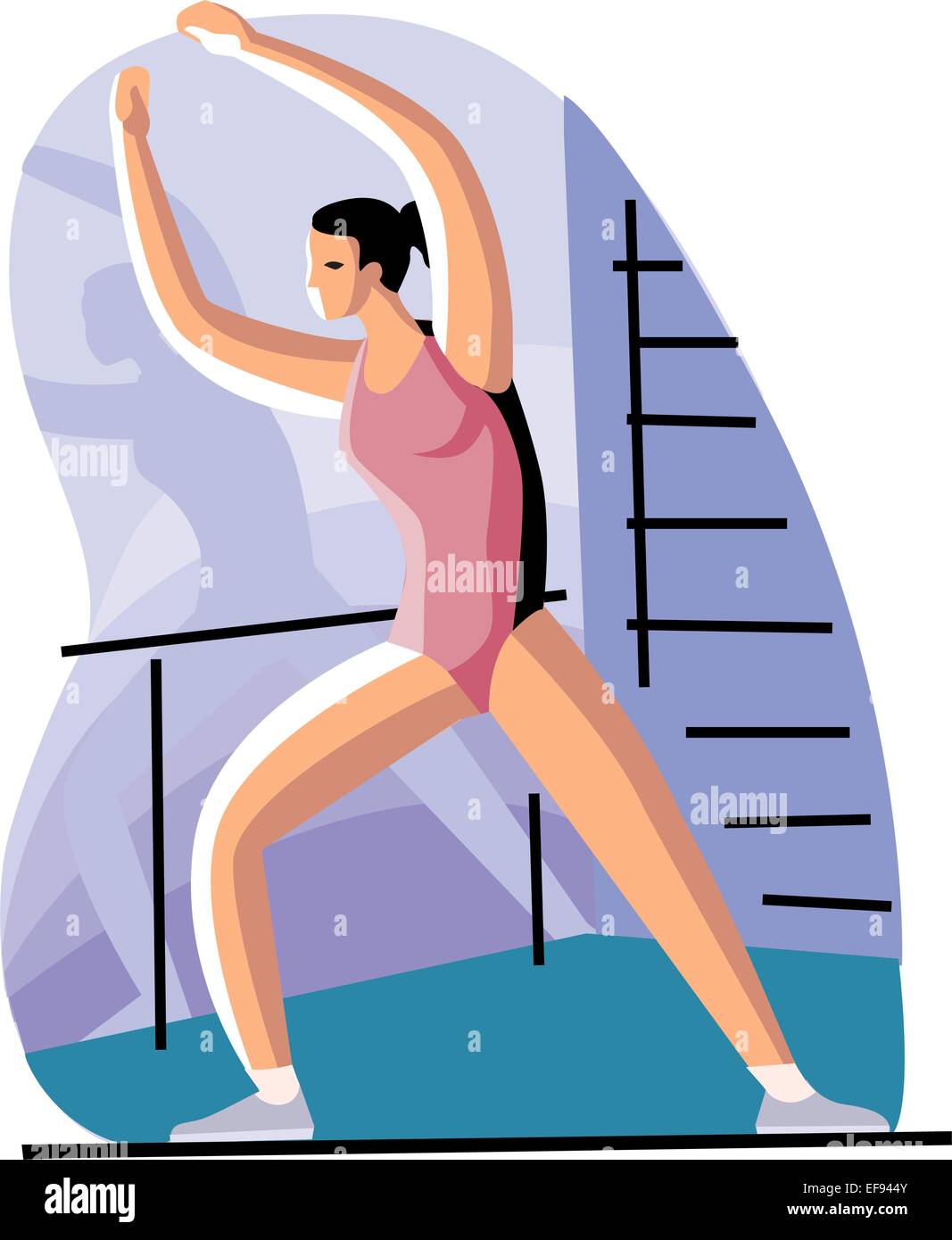 Female ballet dancers stretching Stock Vector Images - Alamy