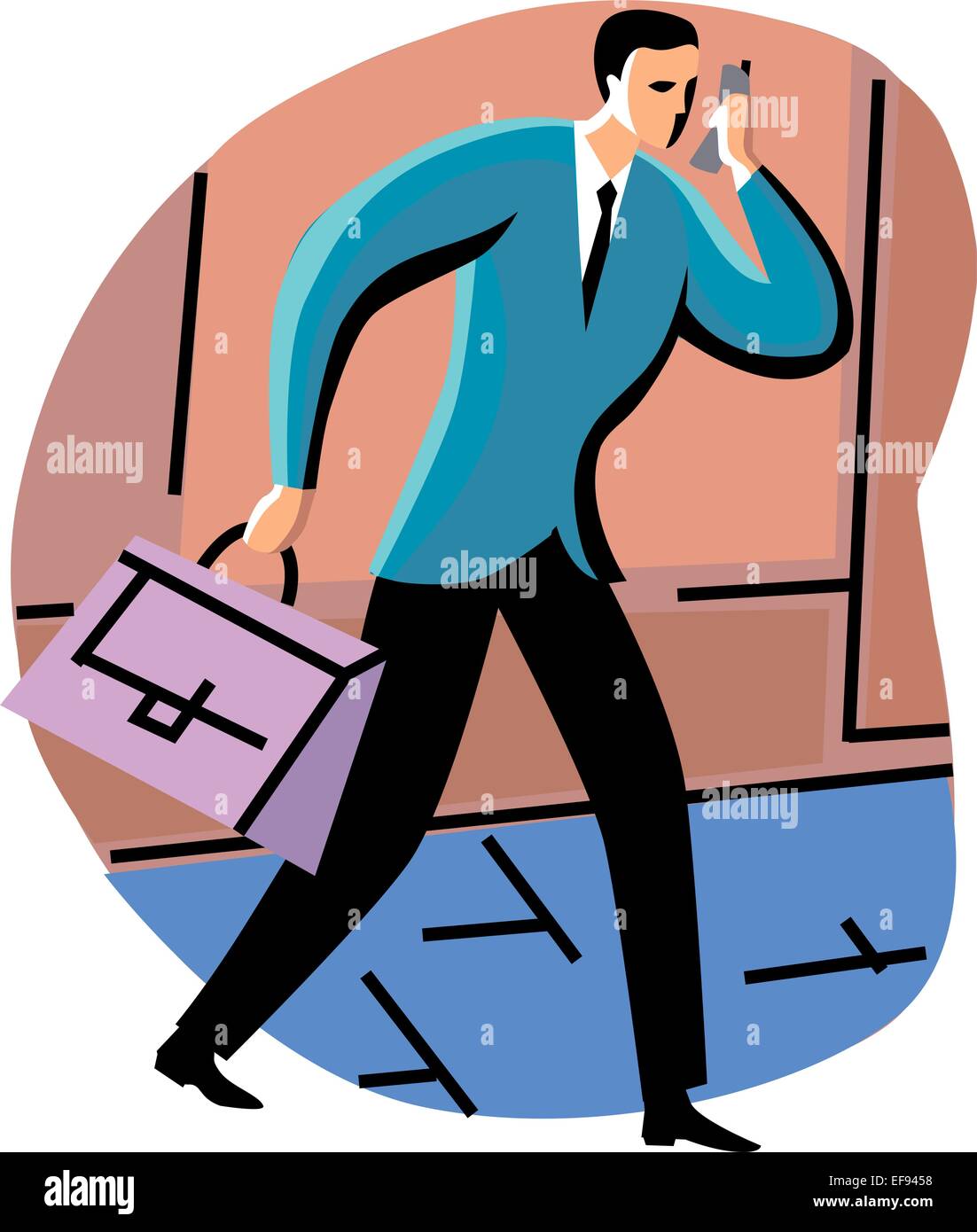 Businessman Speaking on Cell Phone Stock Vector Image & Art - Alamy