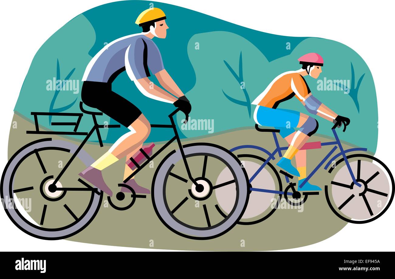 Riding bicycle side view full length Stock Vector Images - Alamy