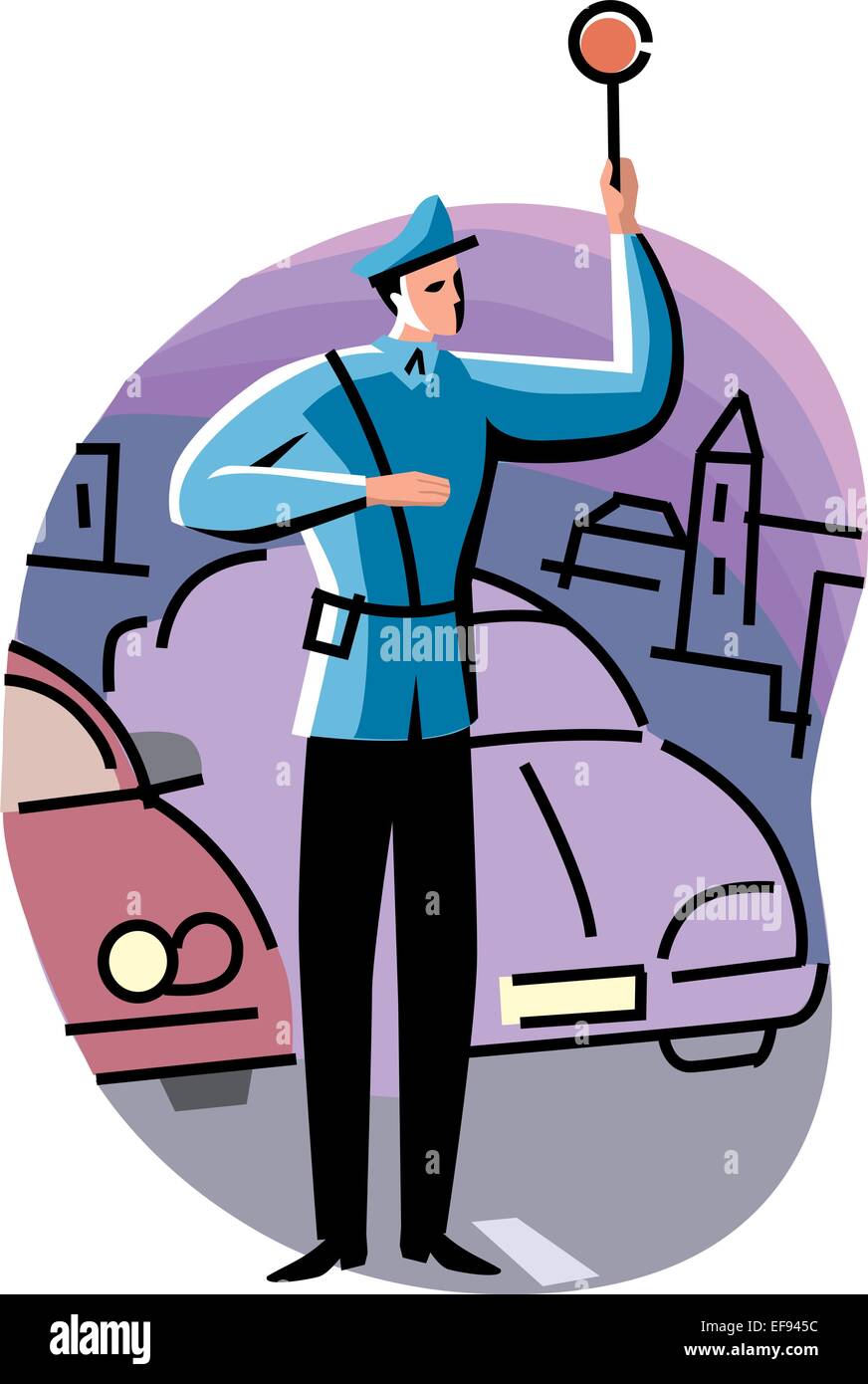 Cop directing traffic illustrations hi-res stock photography and images - Alamy