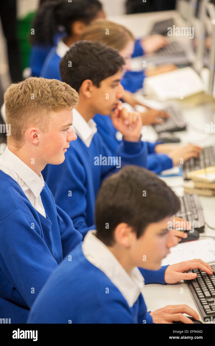 Students during IT lesson Stock Photo - Alamy