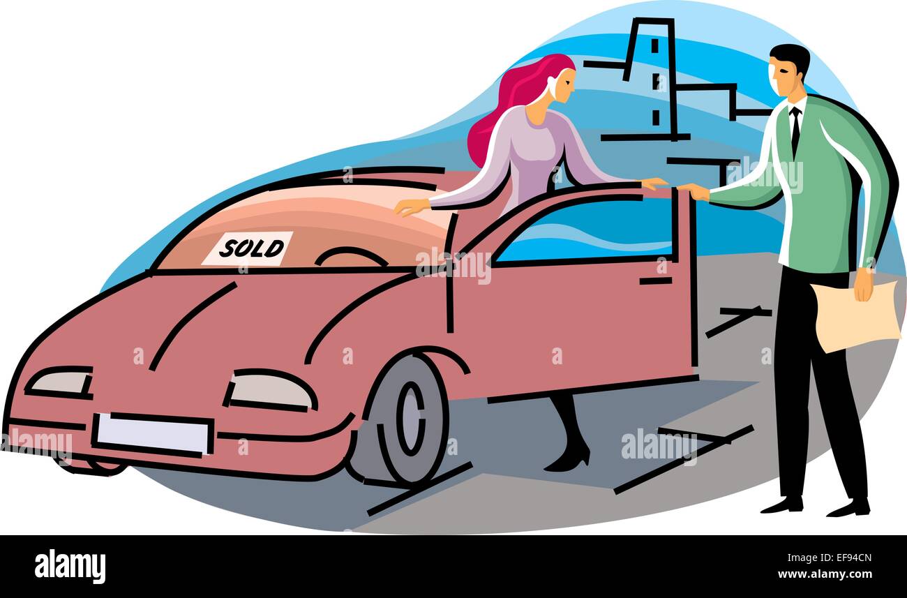 Woman Leasing Car Stock Vector Image & Art - Alamy