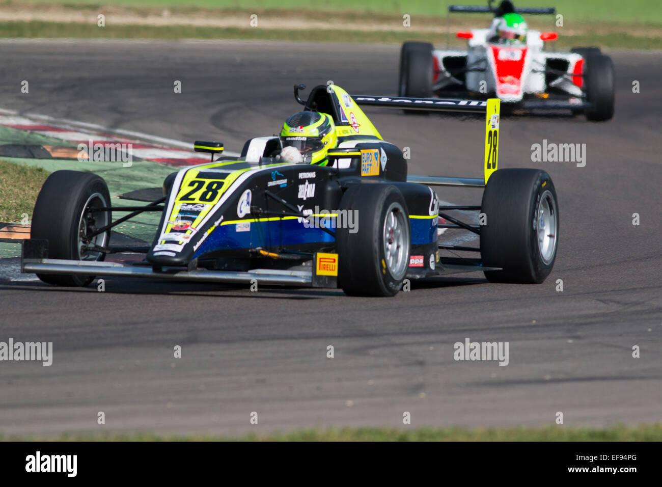 Imola, Italy - October 11, 2014: A Tatuus F.4 T014 Abarth of Antonelli ...