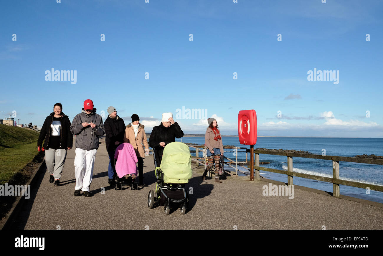 Winter weather at Aberdeen sea front. Whilst most of UK is snow bound ...