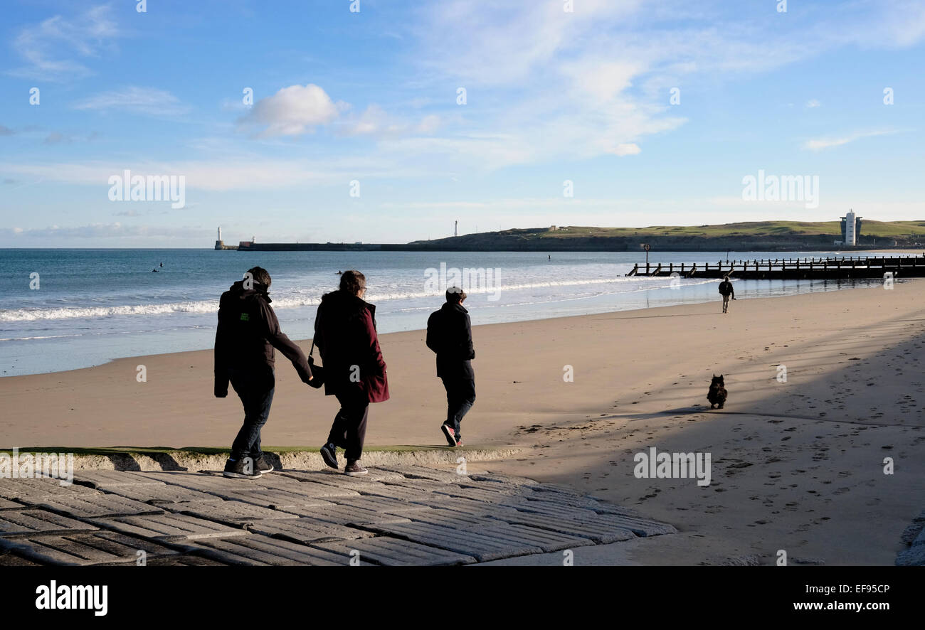 Winter weather at Aberdeen sea front. Whilst most of UK is snow bound ...