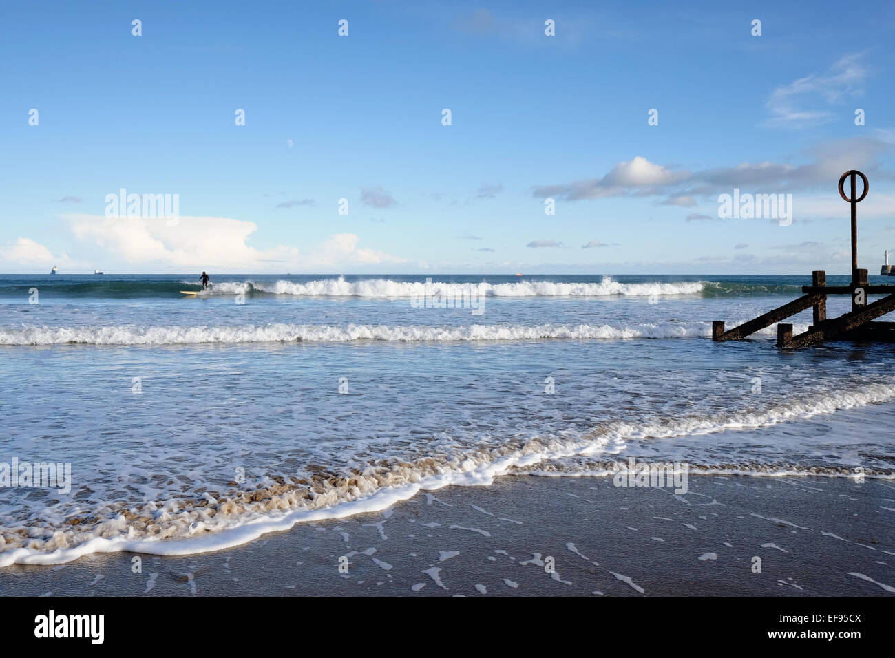 Winter weather at Aberdeen sea front. Whilst most of UK is snow bound ...