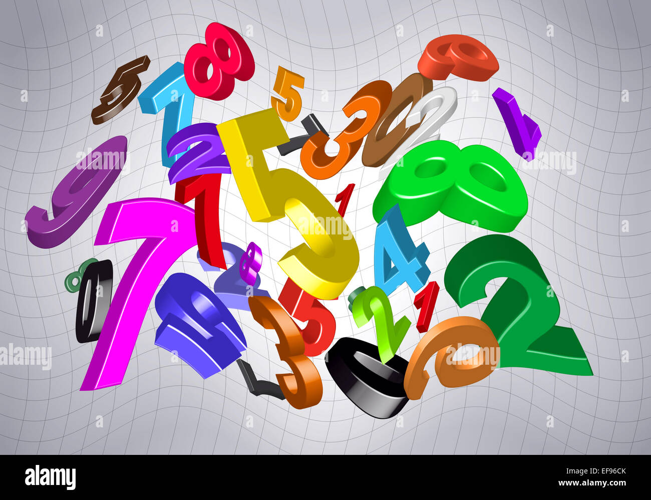 smooth numbers floating illustration school concept Stock Photo - Alamy