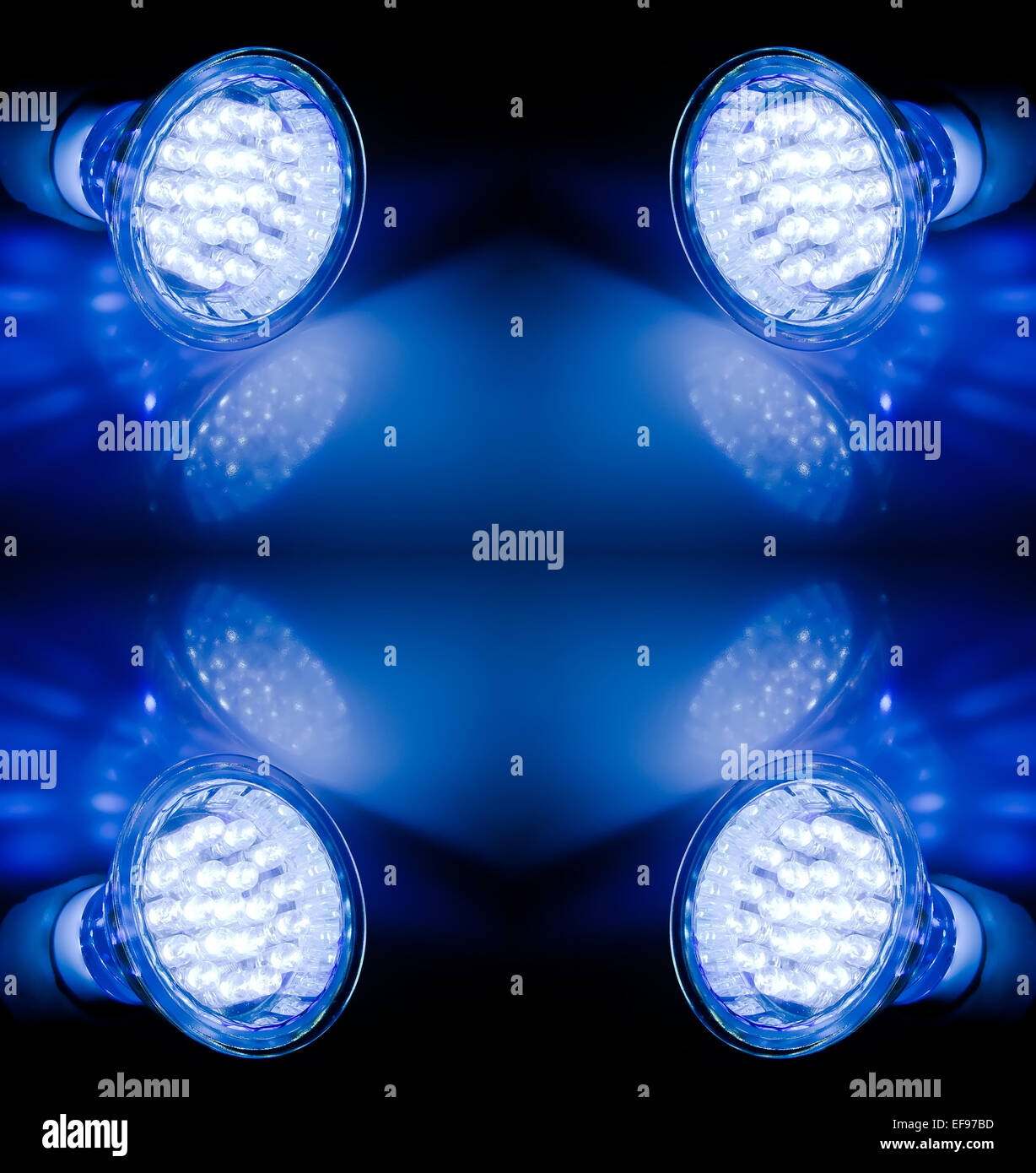 Blue beams of two led lamps Stock Photo - Alamy