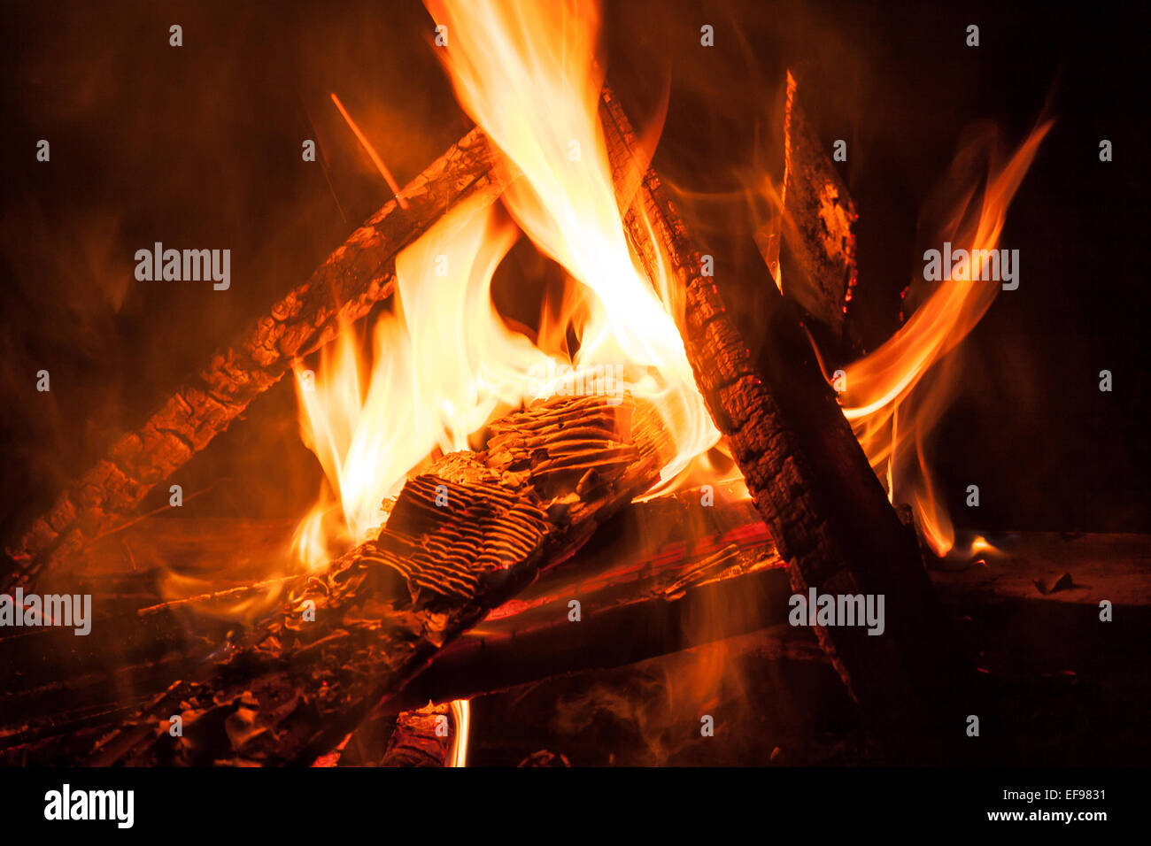 Bonfire at night Stock Photo - Alamy
