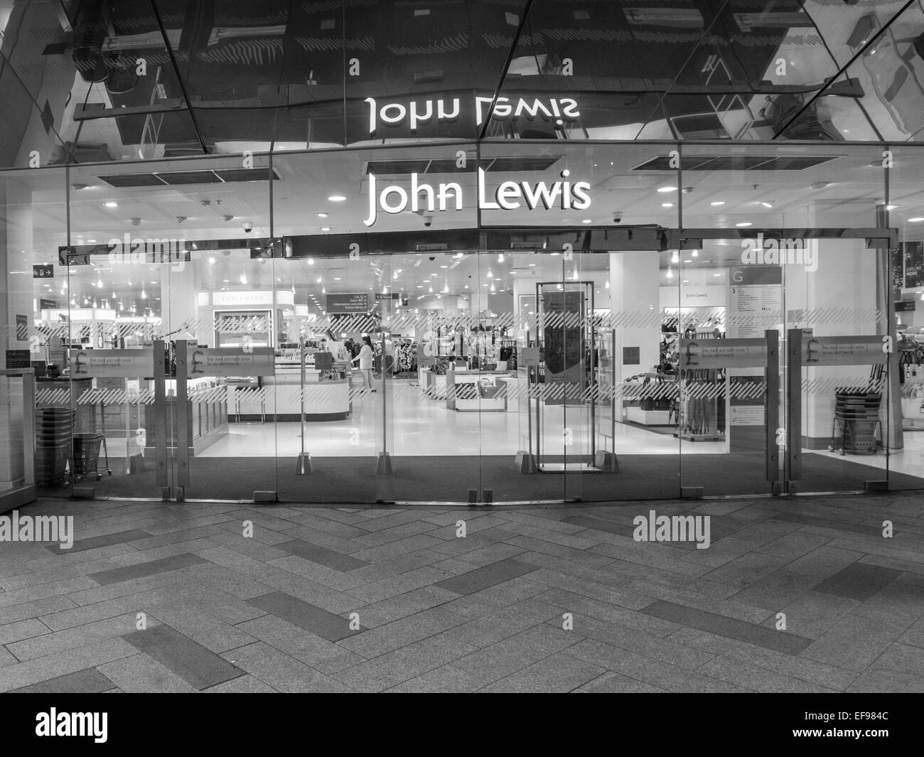 John lewis entrance Black and White Stock Photos & Images - Alamy