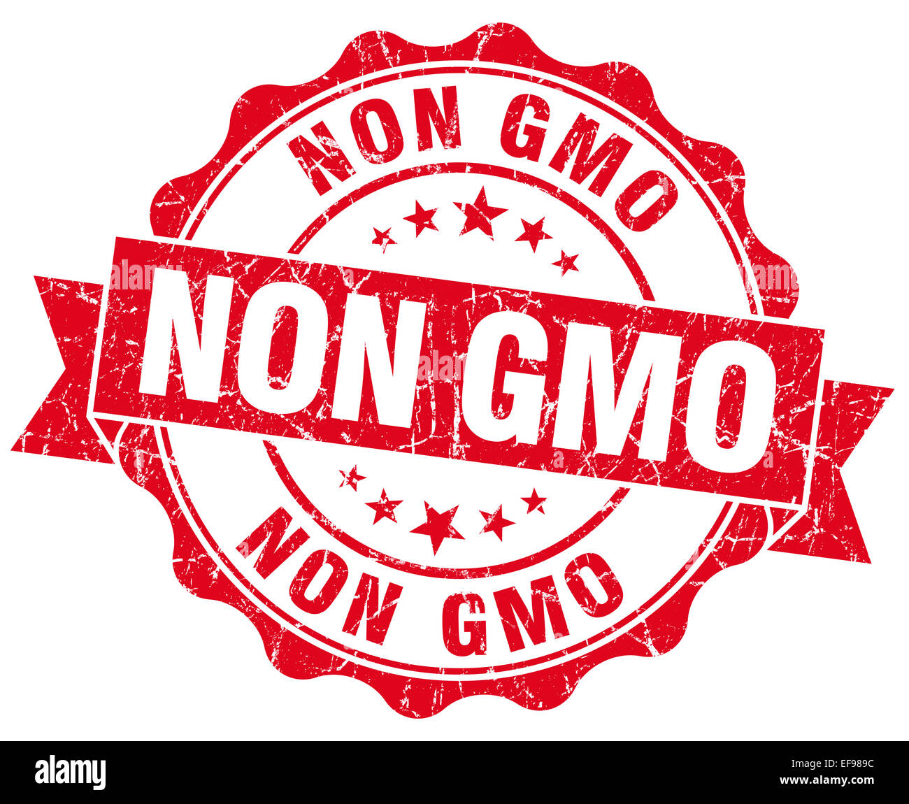 non gmo red grunge seal isolated on white Stock Photo - Alamy