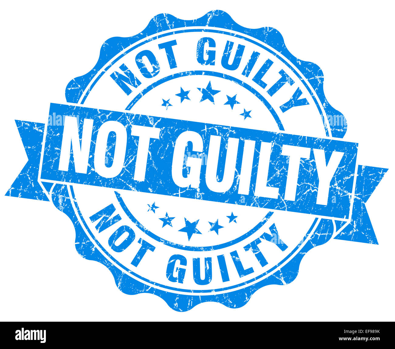 not guilty blue grunge seal isolated on white Stock Photo - Alamy