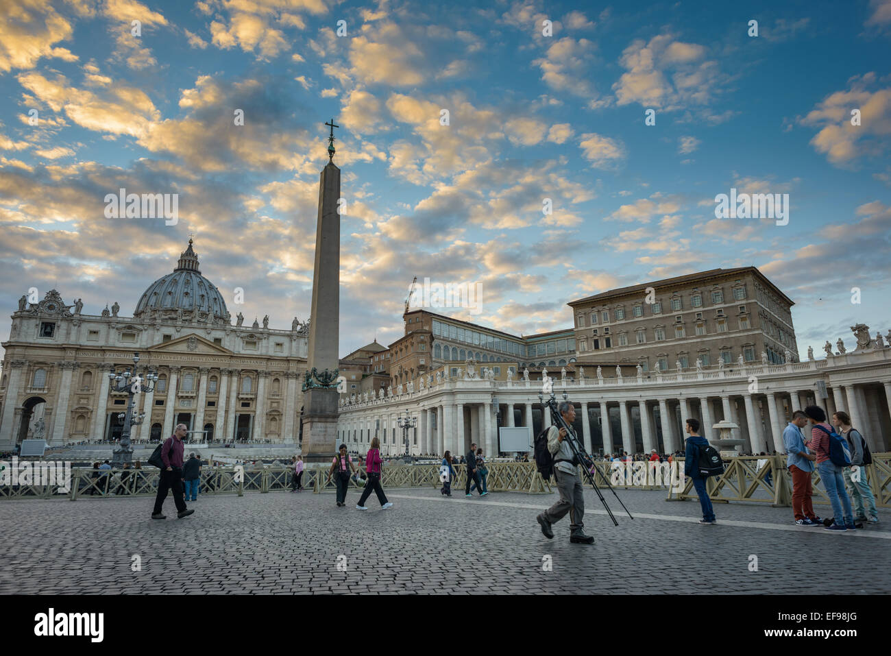 View of an early sunset over St Peter's Basilica and the Apostolic ...