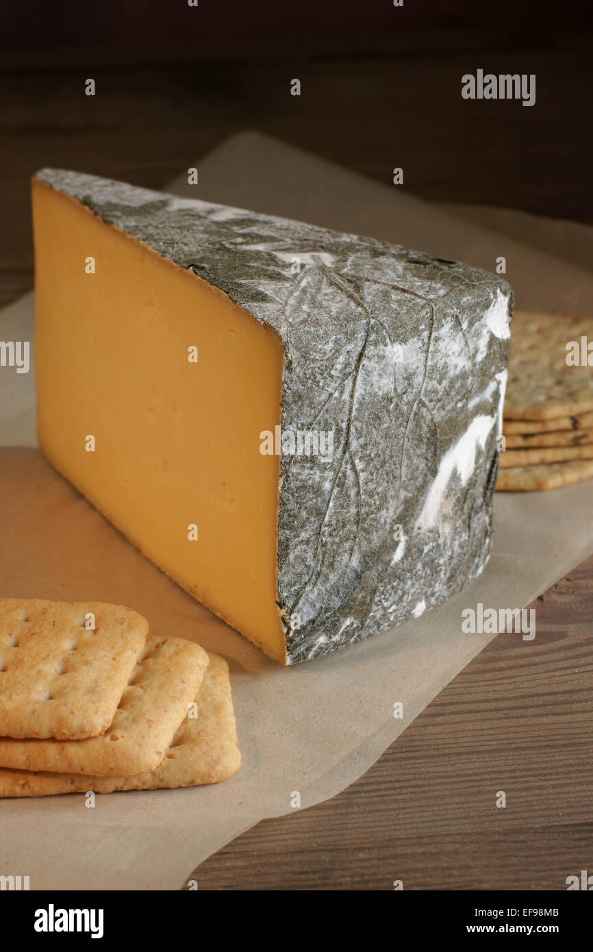 Cornish Yarg Cheese semi-hard cheese wrapped in nettle leaves made in ...