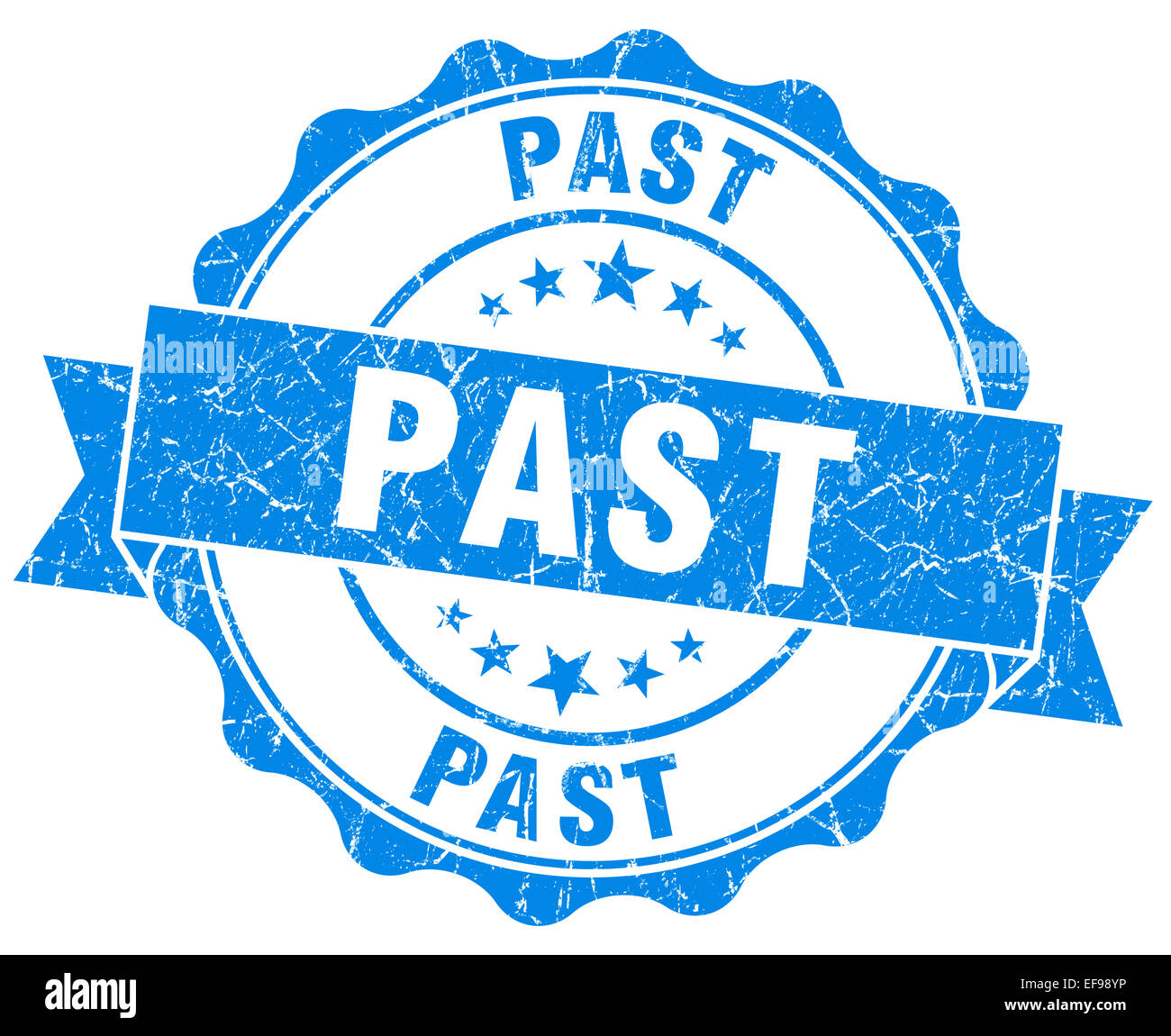 past blue grunge seal isolated on white Stock Photo - Alamy