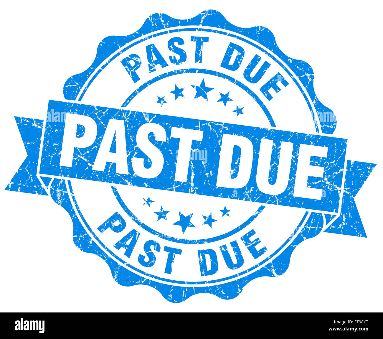 past due blue grunge seal isolated on white Stock Photo - Alamy