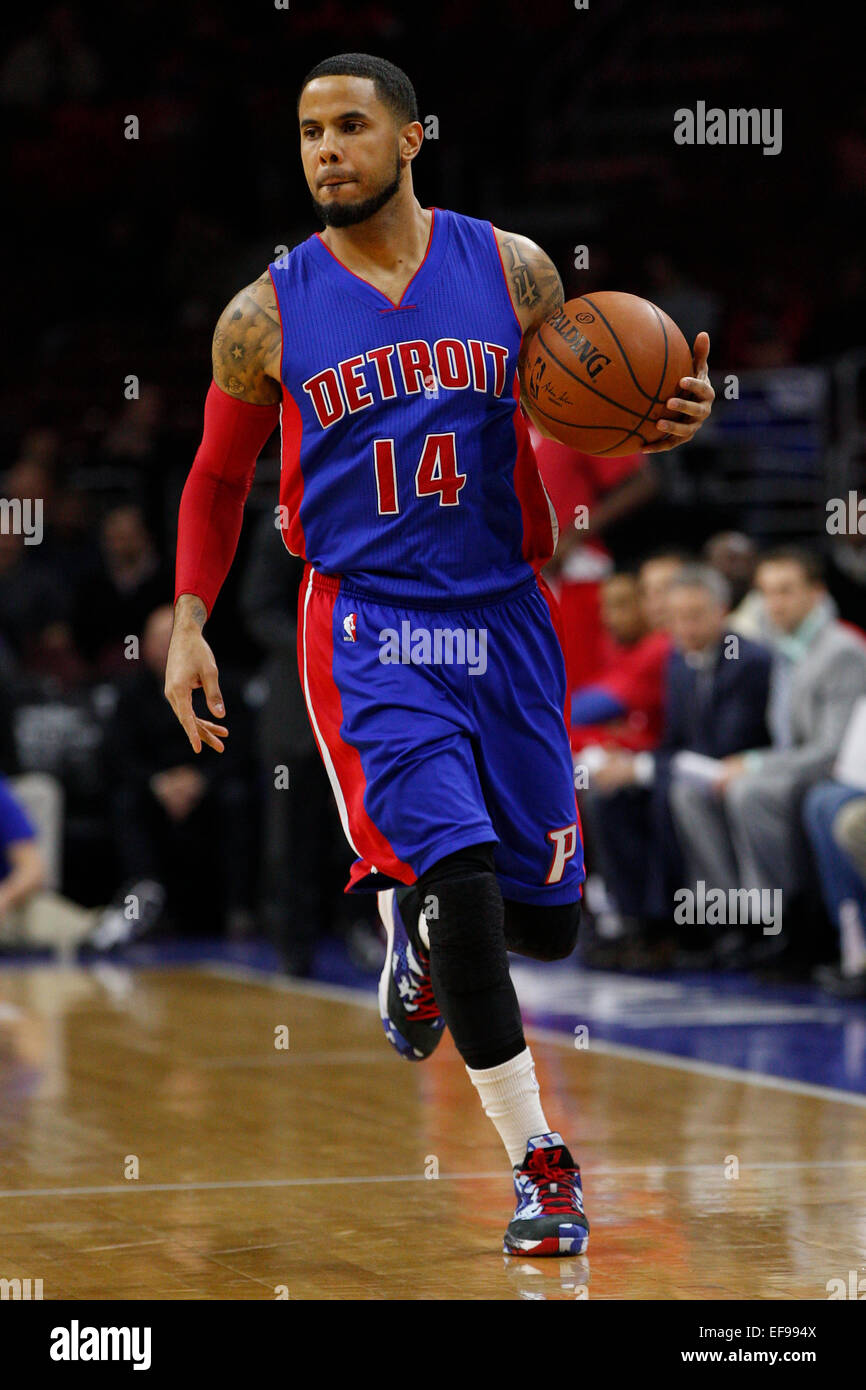 January 28, 2015: Detroit Pistons guard D.J. Augustin (14) in action ...