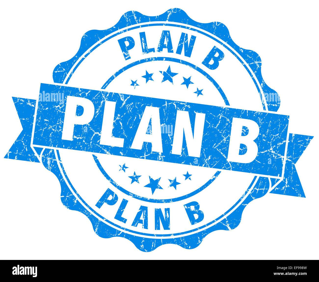 plan b blue grunge seal isolated on white Stock Photo - Alamy