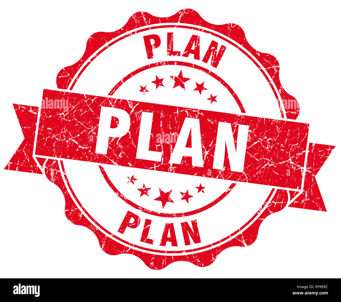 plan red grunge seal isolated on white Stock Photo - Alamy