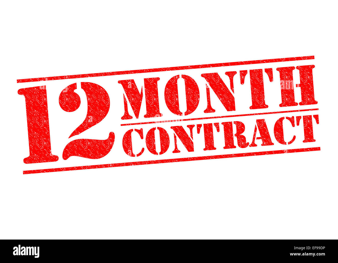 12 MONTH CONTRACT red Rubber Stamp over a white background Stock Photo ...