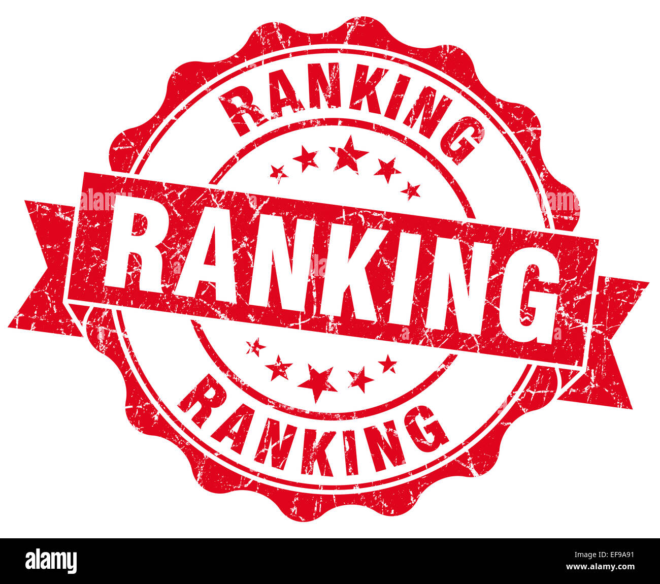 ranking red grunge seal isolated on white Stock Photo - Alamy