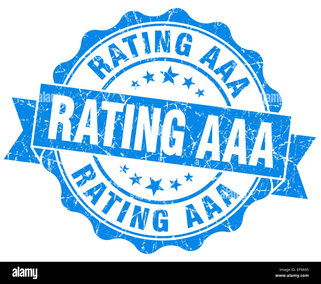 rating aaa blue grunge seal isolated on white Stock Photo - Alamy