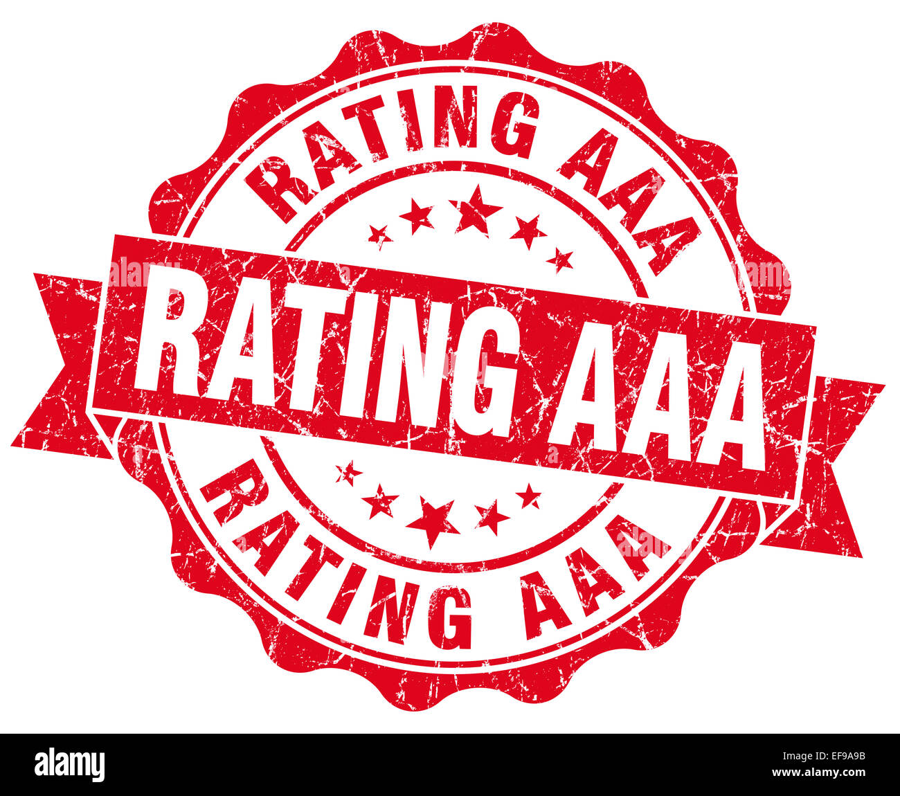 rating aaa red grunge seal isolated on white Stock Photo - Alamy