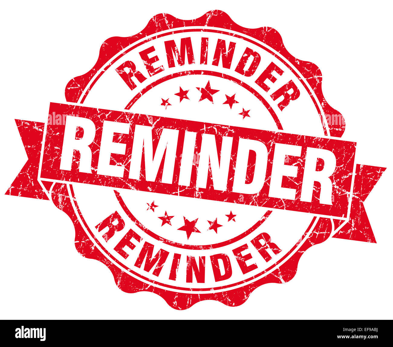 reminder red grunge seal isolated on white Stock Photo - Alamy