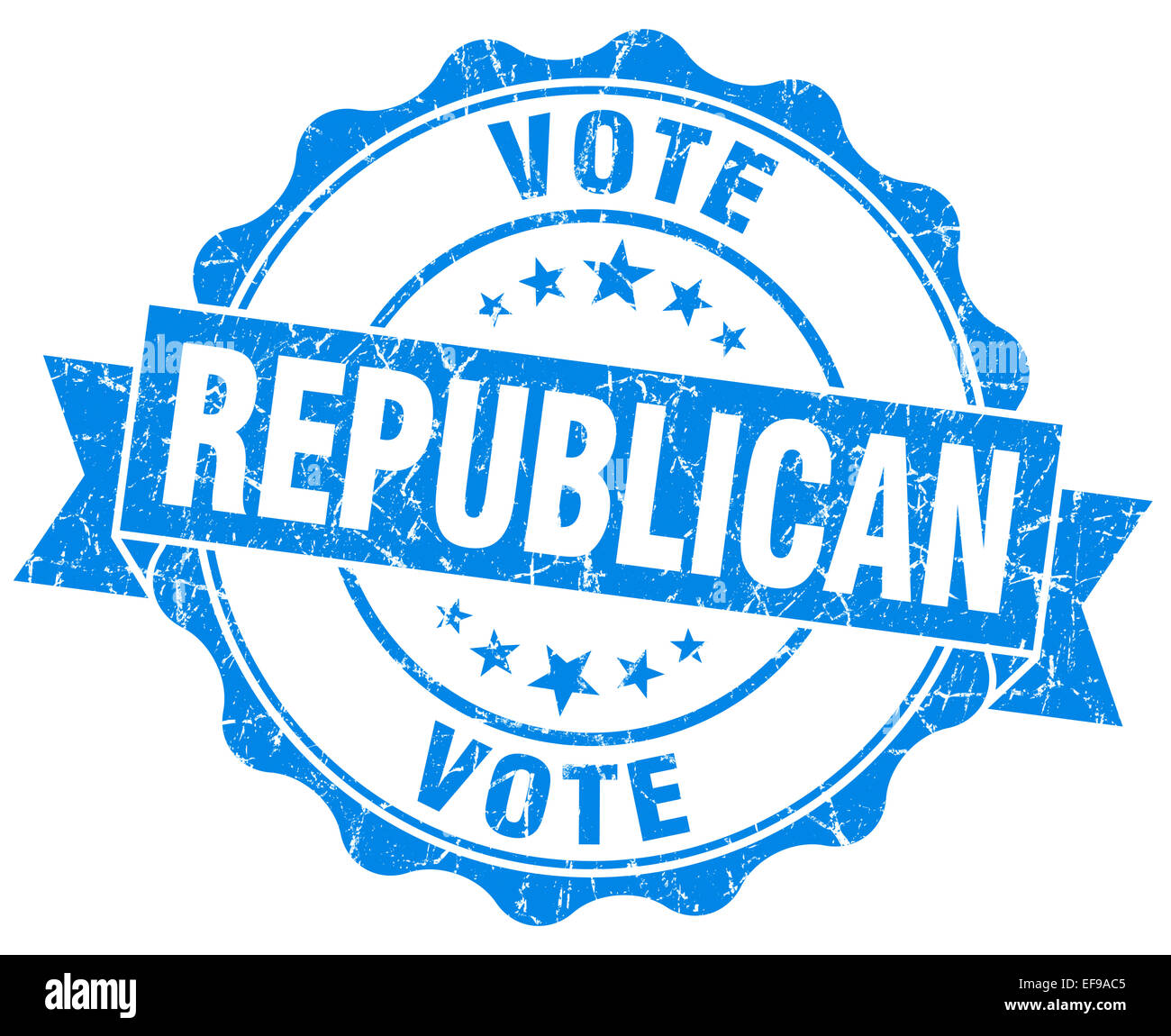 republican blue grunge seal isolated on white Stock Photo - Alamy
