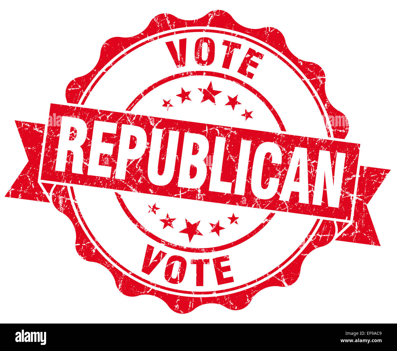 republican red grunge seal isolated on white Stock Photo - Alamy