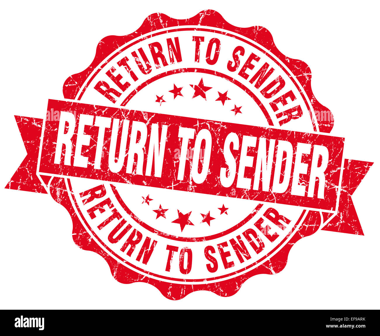 return to sender red grunge seal isolated on white Stock Photo - Alamy