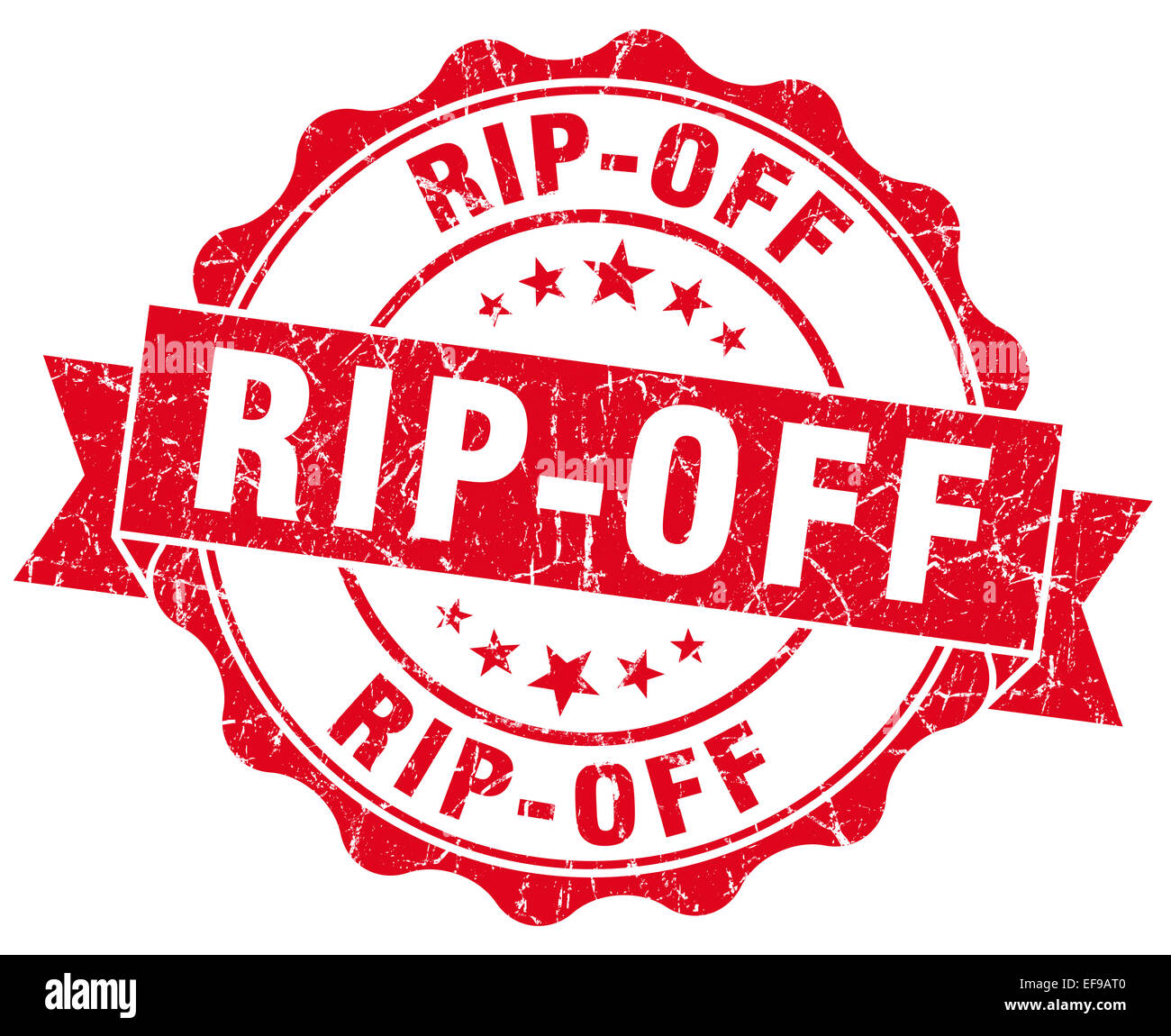 rip-off red grunge seal isolated on white Stock Photo - Alamy