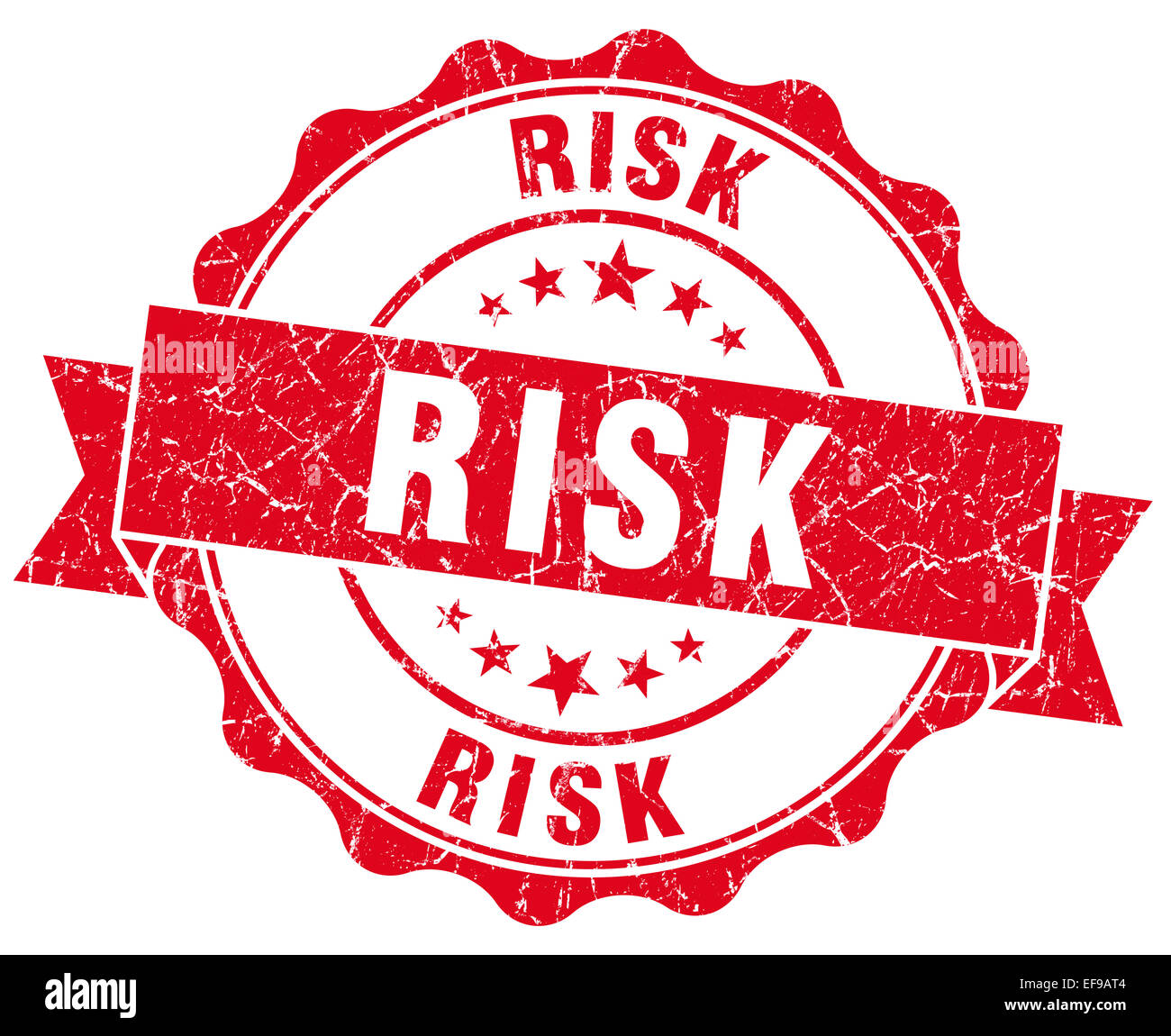 risk red grunge seal isolated on white Stock Photo - Alamy