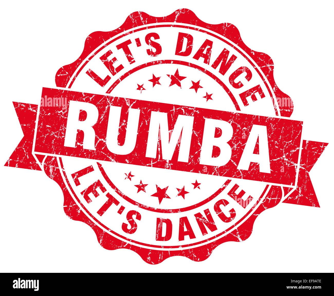 rumba red grunge seal isolated on white Stock Photo - Alamy